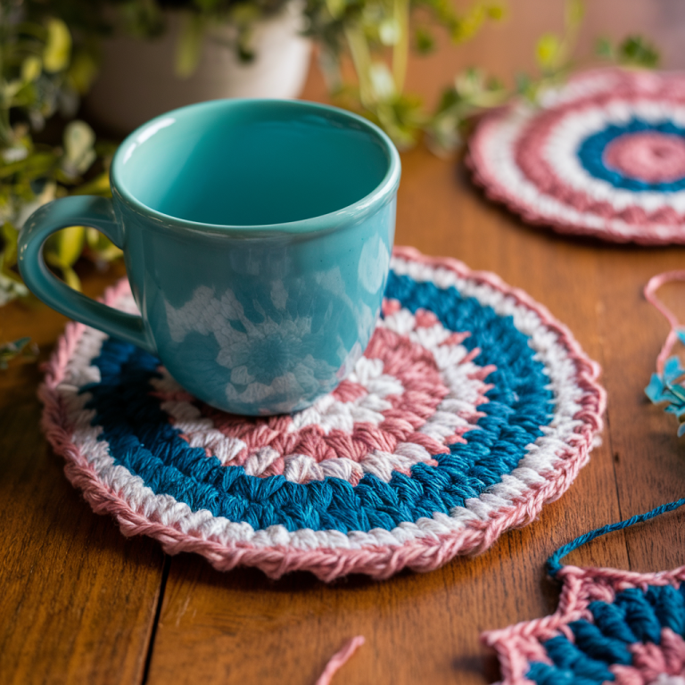 Quick and Easy 20-Minute Crochet Coaster Pattern - CROSHET CRAFTED